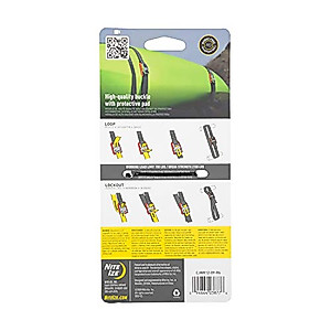 Nite Ize CamJam Tie Down Strap - Tie Down Ratchet Straps - Straps for Trucks & Cars - Tie Downs for Luggage, Camping Gear & Other Loads - Moving Supplies - 12 ft Strap, Orange (Pack of 1)