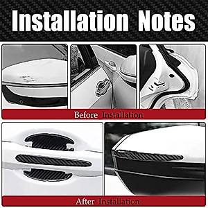 Carbon Fiber Car Door Handle Stickers Protector, Door Side Paint Protection, Door Handle Scratch-Resistant Carbon Fiber Protective Film, Universal Car Accessories for All Cars