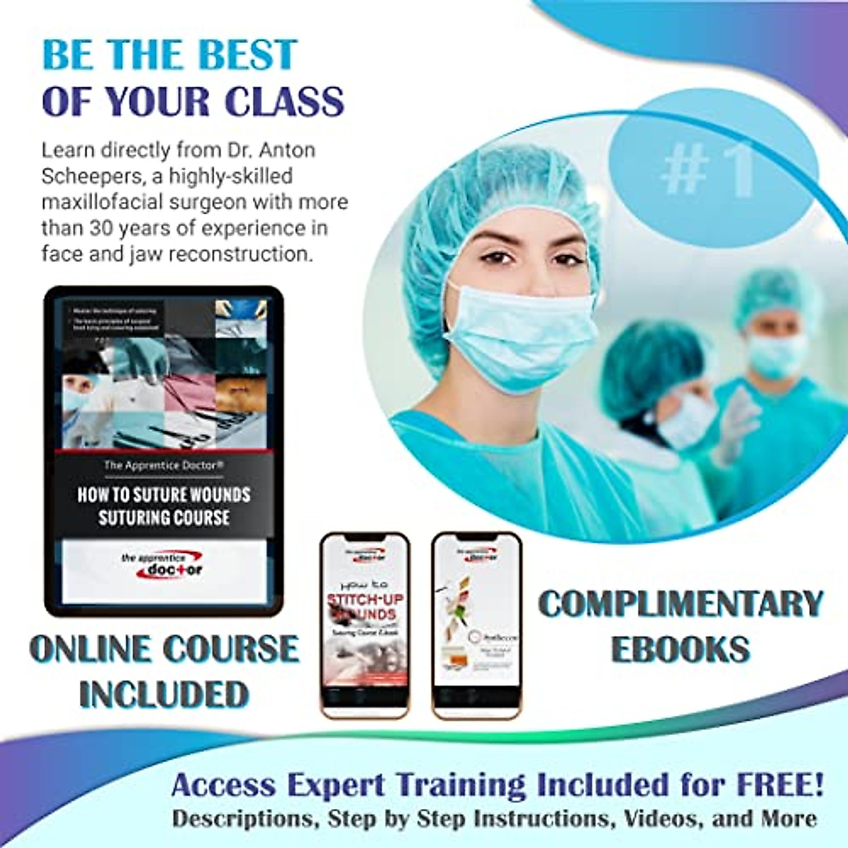 Suture Practice Kit for Medical Students +1 Year Access to The Future Doctors Academy's in-Depth Online Suturing Course. Course & Practice Kit Designed by an Experienced Surgeon - Kit de Sutura.