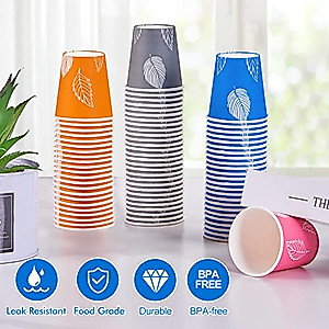 KGKTU 600 Pack 3oz Disposable Paper Cups, Small Disposable Cups, Colorful Small Mouthwash Cups, Mini Paper Cups for Parties, Picnics, Barbecues, Travel and Events