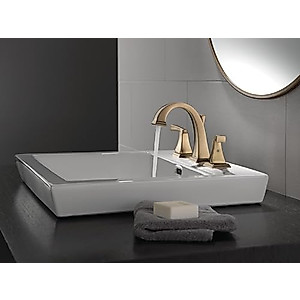 Delta Faucet Dryden Widespread Bathroom Faucet, Bathroom Faucet 3 Hole, Gold Bathroom Sink Faucet, Metal Drain Assembly, Champagne Bronze 3551-CZMPU-DST