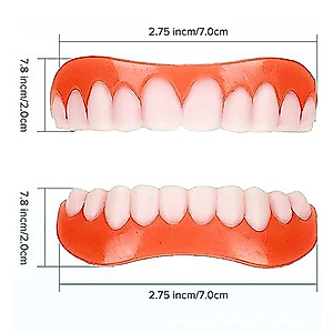 Fake Teeth, 2 PCS Veneers Dentures Socket for Women and Men, Dental Veneers for Temporary Tooth Repair Upper and Lower Jaw, Protect Your Teeth and Regain Confident Smile, Professional Cosmetic (2)