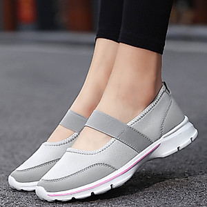 JEUROT Women Snow Boots Winter Shoes Slip on Warm Comfortable Booties Shoes Comfortable Insulated Outdoor Non-Slip Shoes Grey