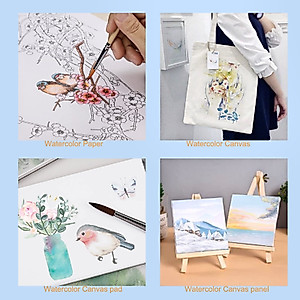 WOOCOLOR Watercolor Paint Set, 50 Colors with Brushes, Watercolor Palette, Sponges, Travel Watercolors Kit for Adults, Kids and Beginners, Art Supplies