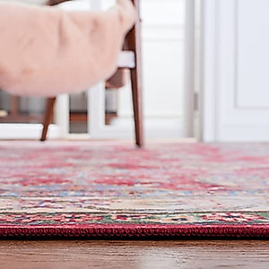 SAFAVIEH Tucson Collection Accent Rug - 4' x 6', Rust & Beige, Persian Design, Non-Shedding Machine Washable & Slip Resistant Ideal for High Traffic Areas in Entryway, Living Room, Bedroom (TSN196P)