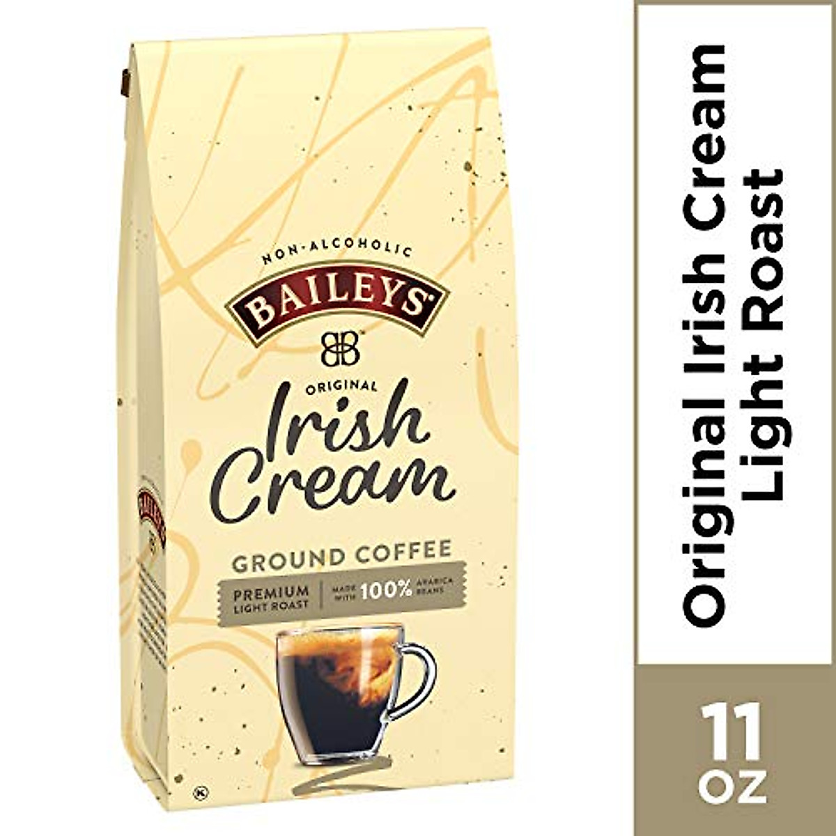 Bailey's Non-Alcoholic Original Irish Cream Flavored Ground Coffee (11 oz Bag)