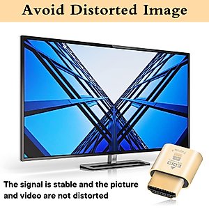 Furjosta HDMI Dummy Plug fit-Headless Display Emulator DDC EDID Fit Headless Ghos with Windows Mac OSX Linux Great for for Computer Desktop Support 3840x2160@60Hz (Single)