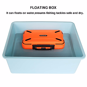 KEESHINE SMALL Fishing Tackle Box, Floating Storage Box, Double-Sided Fishing Lure Box with Adjustable Dividers Storage Jewelry Organizer Making Kit Container for Lure Hook Beads Earring Tool(Orange)