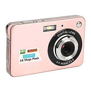 Digital Camera 4K, 4K Digital Camera 48MP 2.7in LCD Display 8X Zoom Anti Shake Vlogging Camera for Photography Continuous Shooting (Pink)