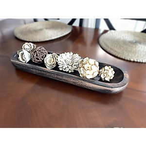 Hand-crafted wooden dough bowl can be used for home decor. Candle safe wooden bowl. Can be used for fruits,bread,vegetables. Food Safe. Unique rustic wood bowls.