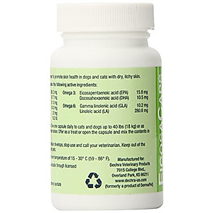 Dechra 60 Capsules EicosaCaps Fish Oil Nutritional Supplements for Dogs and Cats Up to 40-Pound