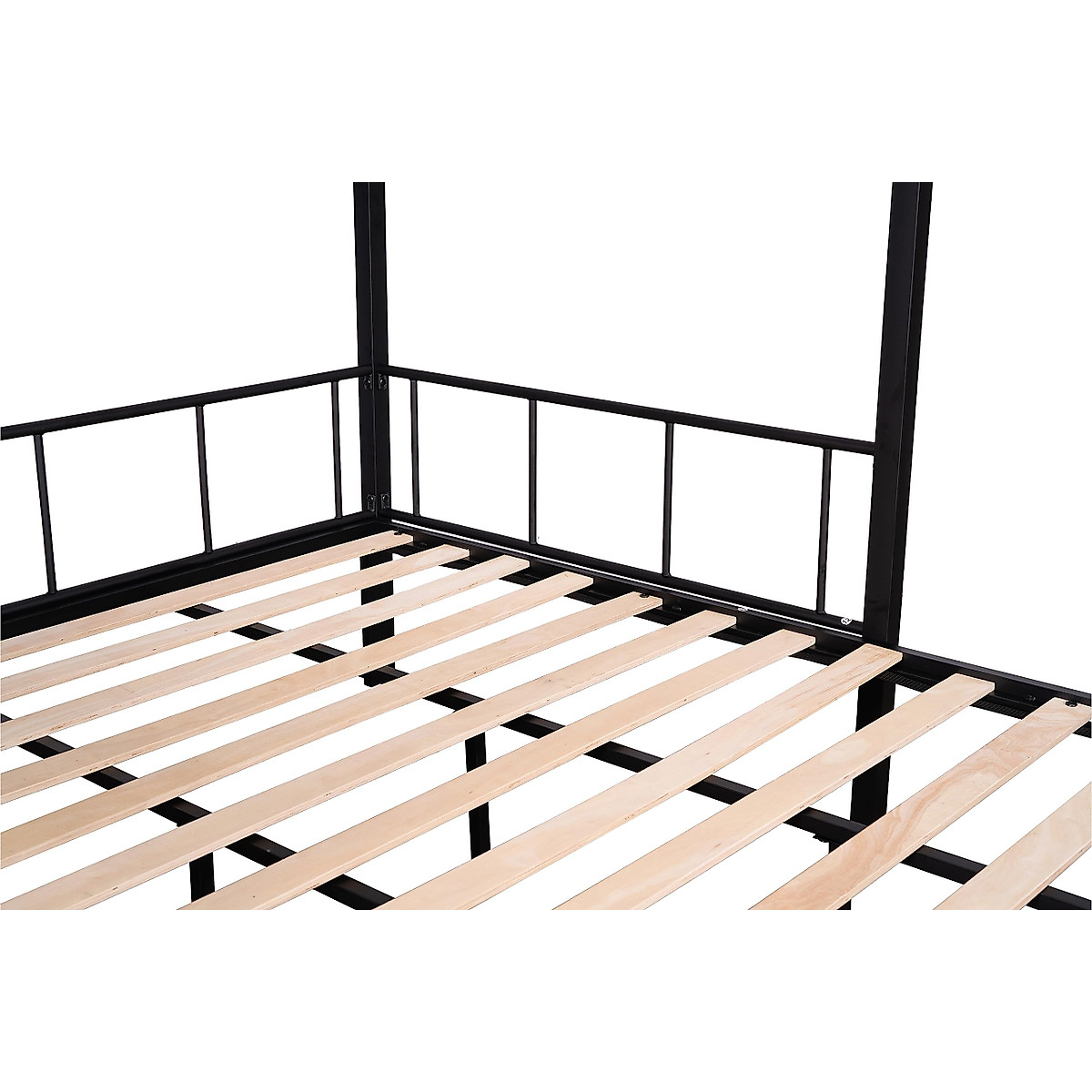 ZVAIGE Metal Double Full Bunk Bed with Shelves and Mesh Panels - Space Saving Loft Bed, Desk Sofa Bed - Ideal for Bedrooms and Dorms - Sturdy and Versatile Single Bunk Bed