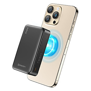 NEWDERY 20000mAh Magnetic Battery Pack, Power Bank PD 20W Fast Charging, Wireless Portable Charger with USB C Cable for iPhone 15/14/13/12/Pro Max/Pro/Plus/Mini and AirPods 3/2/Pro