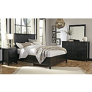 Modus Furniture Solid Wood 2-Side Storage Bed, California King, Paragon - Black