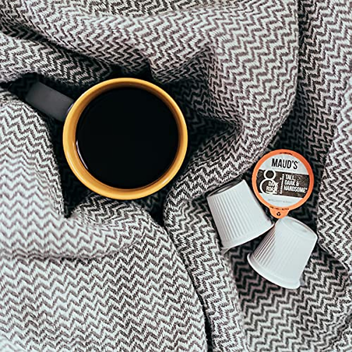 Maud's Dark Roast Decaf Coffee (Decaf Tall Dark and Handsome) 100ct. Solar Energy Produced Recyclable Single Serve Decaf Dark Roast Coffee Pods, 100% Arabica Coffee California Roasted, KCup Compatible