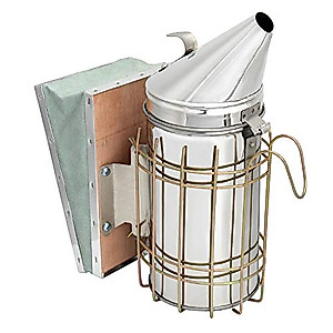 Blisstime Bee Hive Smoker Stainless Steel with Heat Shield Beekeeping Equipment