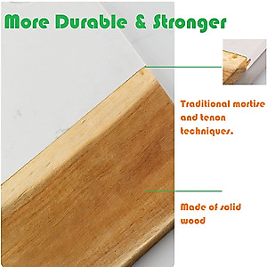 Resafy Acacia Wood Cutting Board,Butcher Block Chopping Board Charcuterie Cheese Carving Serving,Suitable for Kitchen,Restaurants,Dining Room and Baking（White）