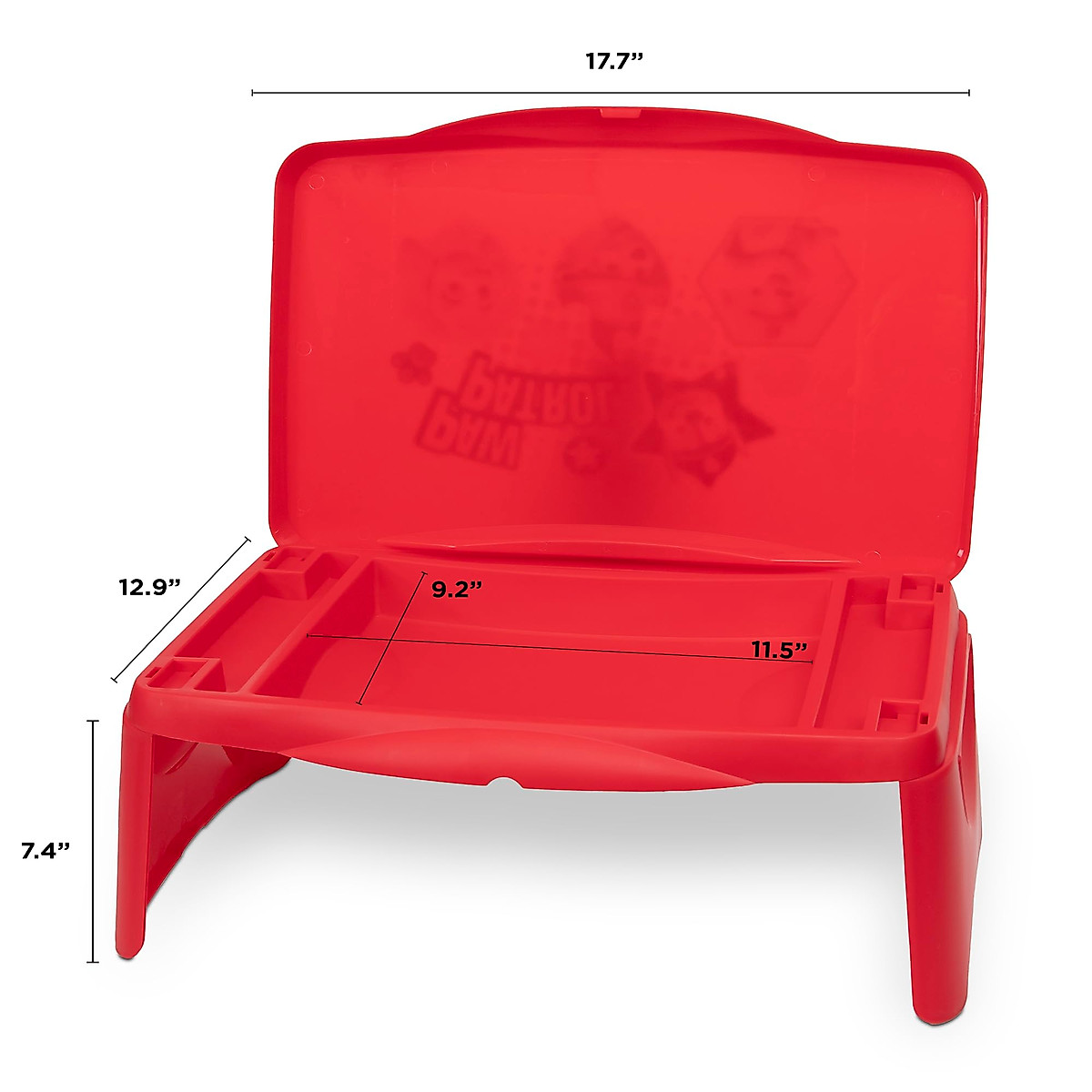 Paw Patrol Kids Lap Desk with Storage - Folding Lid and Collapsible Design - Portable for Travel or use in Bed at Home - Great for Writing, Reading or Other School Activities
