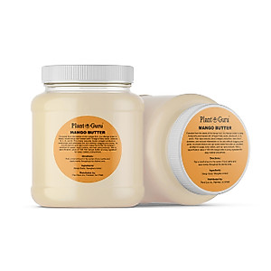 Raw Mango Butter 3 lbs. Bulk Jar - 100% Pure Natural Unrefined - Great for Skin, and Hair Growth. DIY Soap Making, Body Butters, Lotions and Creams.