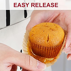 Caperci Standard Parchment Cupcake Liners for Baking 300 Pcs - Odorless Greaseproof Paper Muffin Baking Cups for Wedding Birthday Party Baby Shower Festivals (Natural)