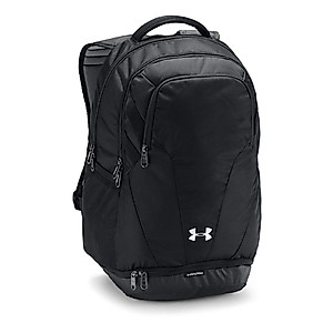 Under Armour Team Hustle 3.0 Backpack, Black//Silver, One Size Fits All