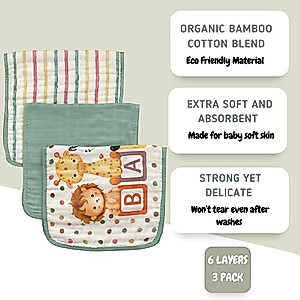 Luv Thy Casa Baby Burp Cloths Pack of 3 – 10 x 20 Inch Cotton Burp Cloths – Burping Cloths for Babies – Organic Bamboo and Cotton Burp Clothes – Burp Cloths Neutral