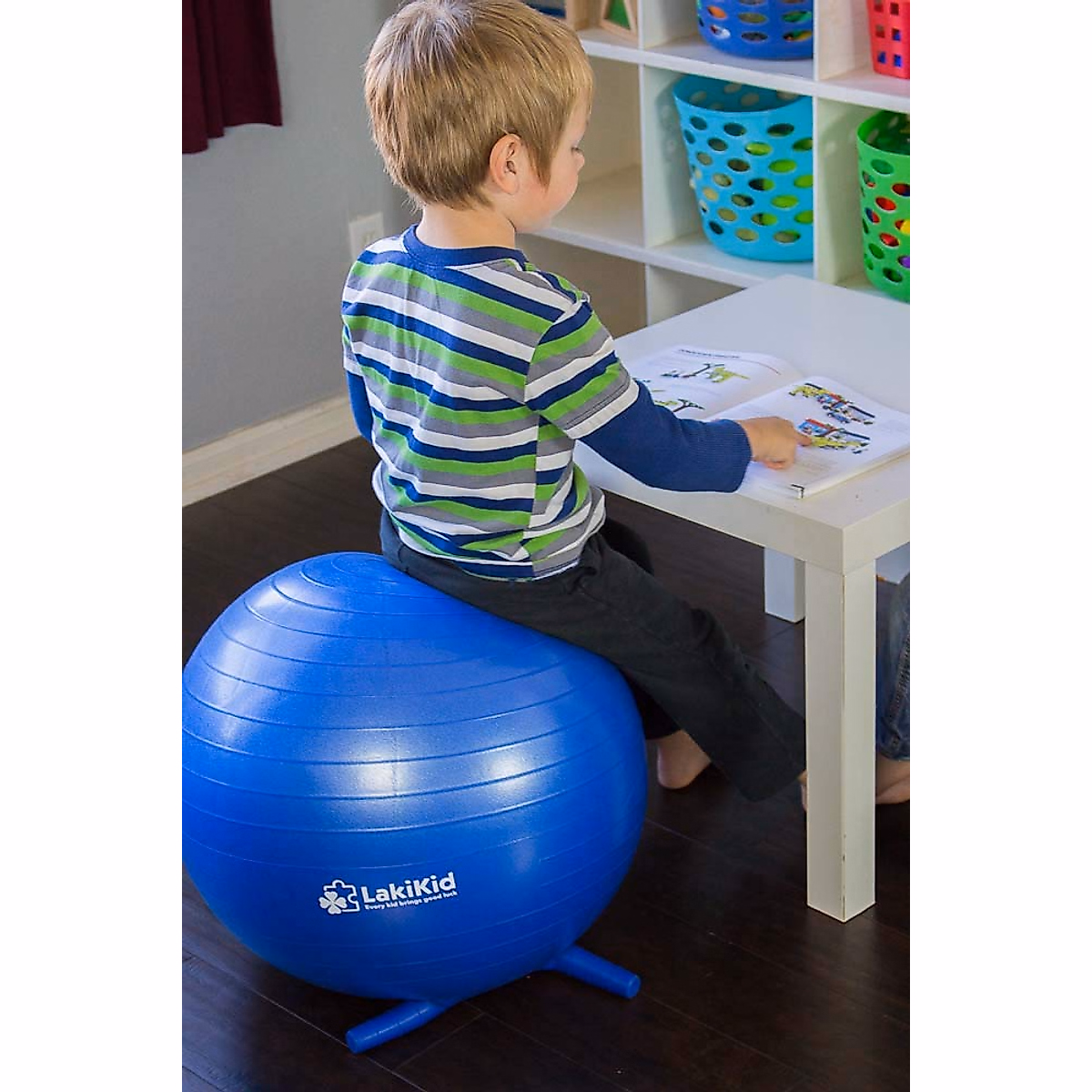 Balance Ball Chairs for Kids: LakiKid Flexible Seating Classroom Furniture- Stability Ball Chairs with Legs, Exercise Ball Chair, Yoga Ball Chair, Ideal Alternative Seating for Students (18"/45 CM)