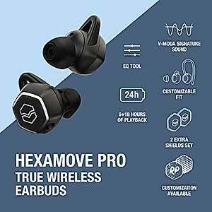 V-MODA Hexamove Pro, Wireless Earbuds - Black (HEXM-PR-BK)