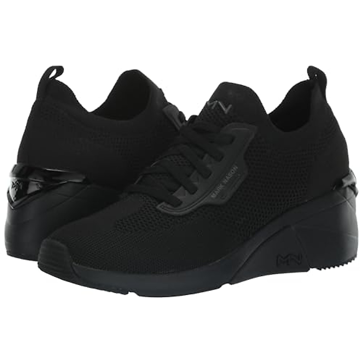 Skechers Women's A Wedge-Haydee Sneaker, Black/Black, 7.5