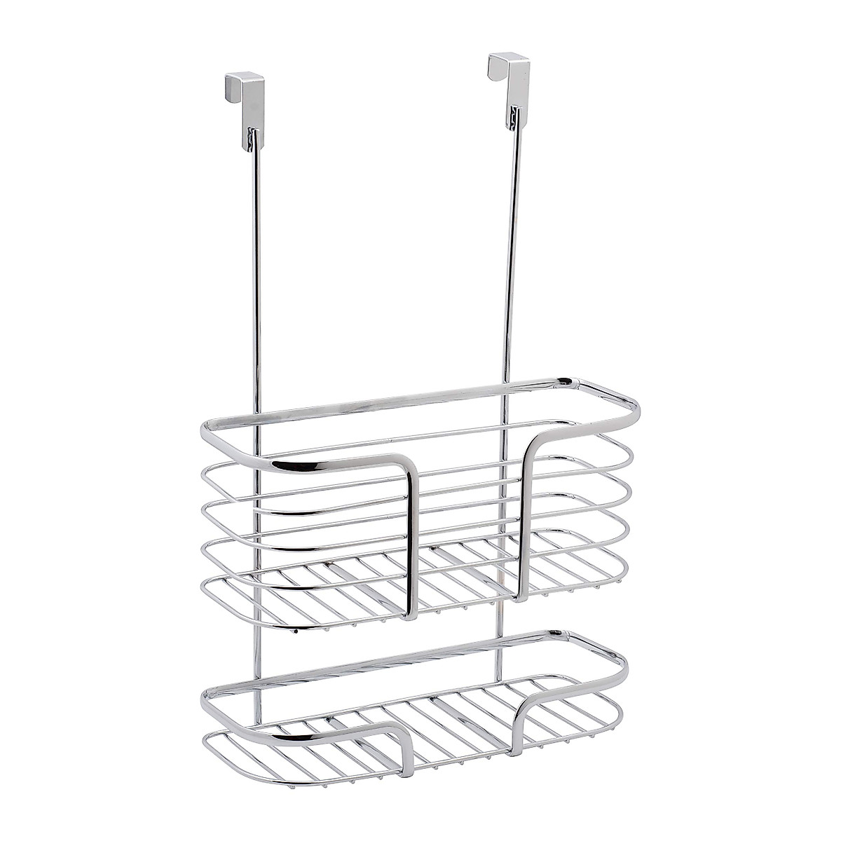Kitchen Details Chrome 2 Tier Over The Cabinet Organizer | Single Basket | Door Hanging Storage | Bathroom | Kitchen