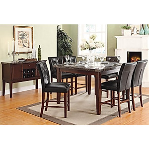 Homelegance Decatur PU Leather Counter Height Chair (Set of 2), Dark Brown