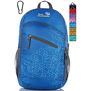 Outlander Packable Handy Lightweight Travel Hiking Backpack Daypack-Dark Blue