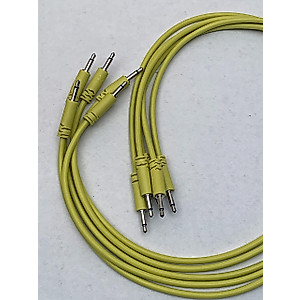 Luigis Modular Supply Spaghetti Eurorack Patch Cables - Package of 5 Yellow Cables, 18 (45 cm)