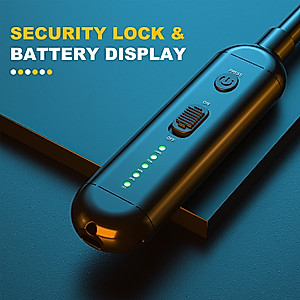 Candle Lighters USB-C Electric Rechargeable: Plasma Arc Windproof Flameless Extra Long Electric Lighter with Safe Button for Grill BBQ Fireplace Camping Stove Kitchen Firework Birthday Christmas