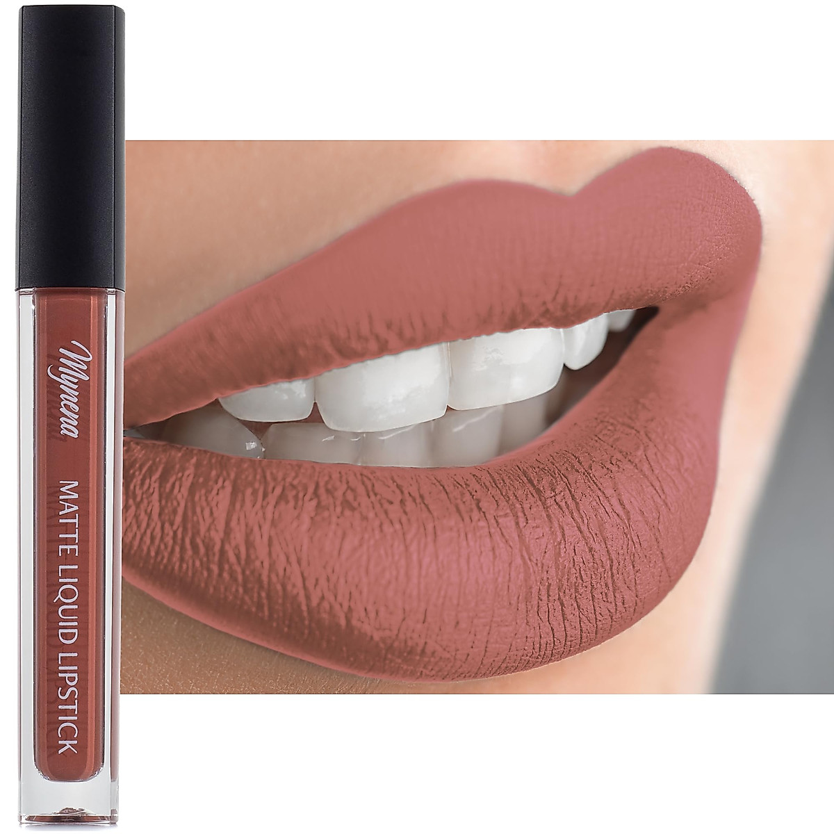 Mynena Soft Terracotta Long-Lasting Matte Liquid Lipstick | Intense Color, Smudge-Proof & Waterproof | Comfortable, Hydrating Shea Butter | Vegan & Cruelty-Free | Zoe