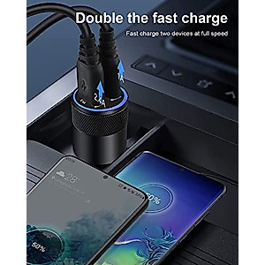 [5pcs] Car Charger Adapter, AILKIN USB Multi Port Cigarette Lighter Fast Charging Power Block Plug for iPhone 14 13 Pro Max XR, Samsung Galaxy S21 Ultra S8, LG, Moto, 3.4A Dual Cargador Carro for Car