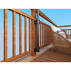 Meruzy Patio Umbrella Holder Mount, Stainless Steel Outdoor Umbrella Base Umbrella Clamp Bracket for Deck Railing, Mount to Deck, Balcony or Courtyard (Fit Max OD 2 inch)