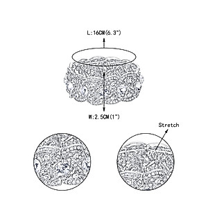 EVER FAITH Austrian Crystal Costume Jewelry Art Deco Elastic Stretch Bracelet Clear Silver-Tone