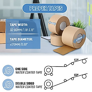 Frifreego Water-Activated Tape Dispenser, Manual Kraft Gum Tape Dispenser, Width Adjustable 1.18-3.15", Light Weight & Portable Packing Tape Dispenser Set