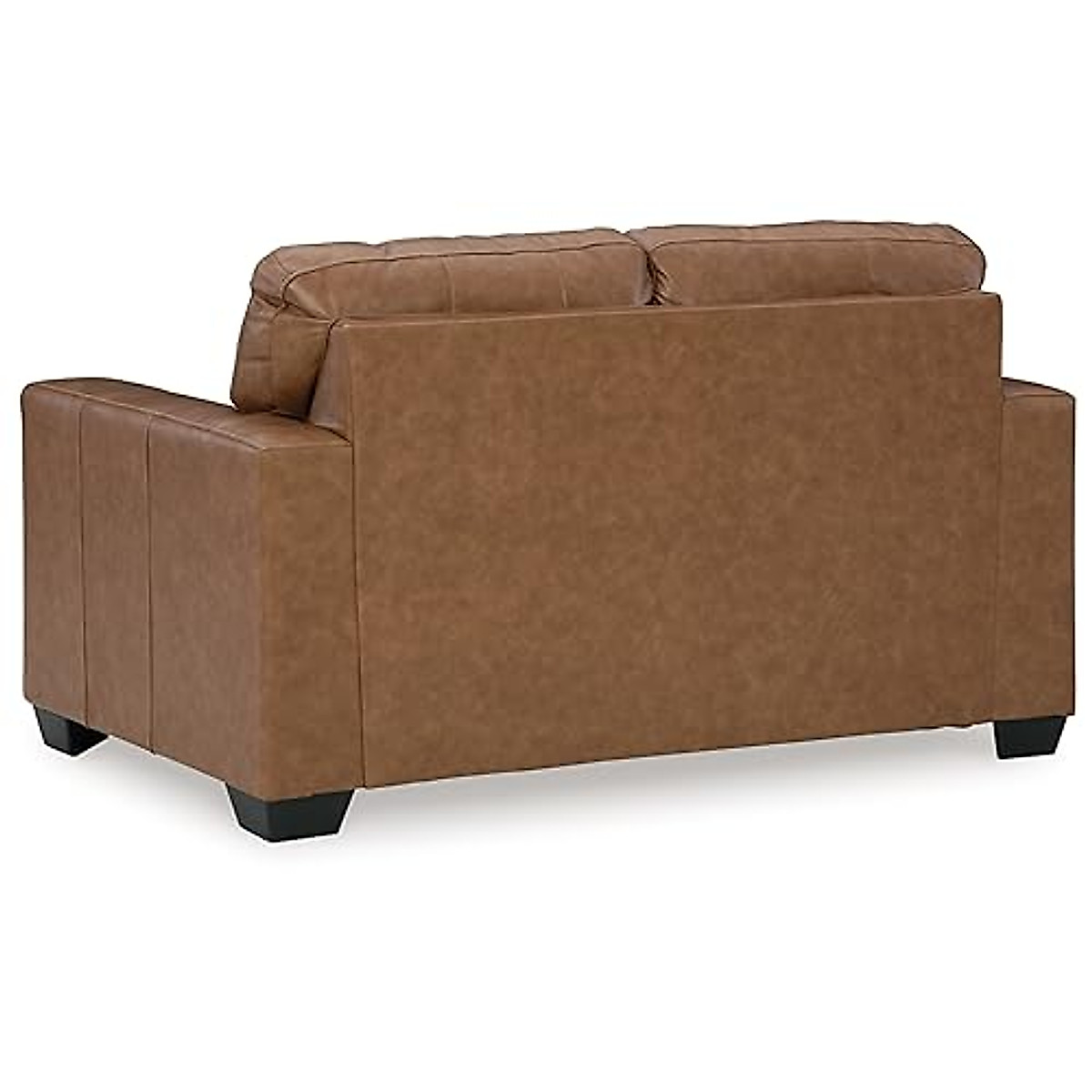 Signature Design by Ashley Bolsena Contemporary Leather Match Loveseat, Dark Brown