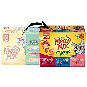 Meow Mix Classic Favorites Wet Cat Food, Variety Pack, 2.75 Ounce Cup (Pack of 48)