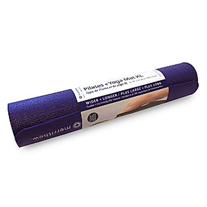 STOTT PILATES Pilates & Yoga Mat XL (Purple & Grey), 0.25 inch / 6 mm