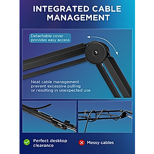InnoGear Mic Boom Arm Microphone Stand Cable Management for Blue Yeti FIFINE AM8 K669B HyperX QuadCast S SoloCast AT2020 Shure SM7B MV7 and Other Microphone