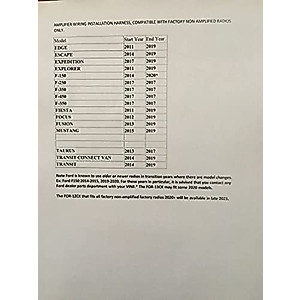 FOR-11CK- NO CUTTING FACTORY HARNESS- for the installation of aftermarket amplifier.