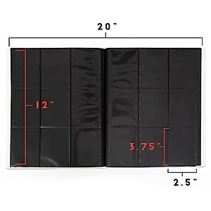 9 Pocket Baseball Card Binder | White | 20 Double-Sided Pages | 360 Side-Loading Card Protector Storage Pockets Compatible with 2.5" x 3.75" Cards, Trading Card TCG Games, Magic MTG, Pokemon, & Yugioh