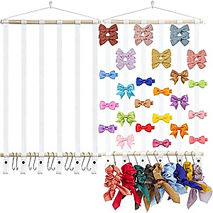 ALinmo Bow Holder for Girls Hair Bows, Bow Hanger for Baby Girl Hair Accessories, Head Band Holder Wall Hanging Decor, Bow Organizer for Baby Girls Room, Nursery, Ornament Gift