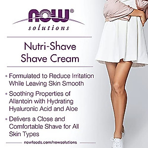 NOW Foods Solutions, Nutri-Shave, Shave Cream, Removes Pore Clogging Residue, Reduces Irritation, 8-Ounce