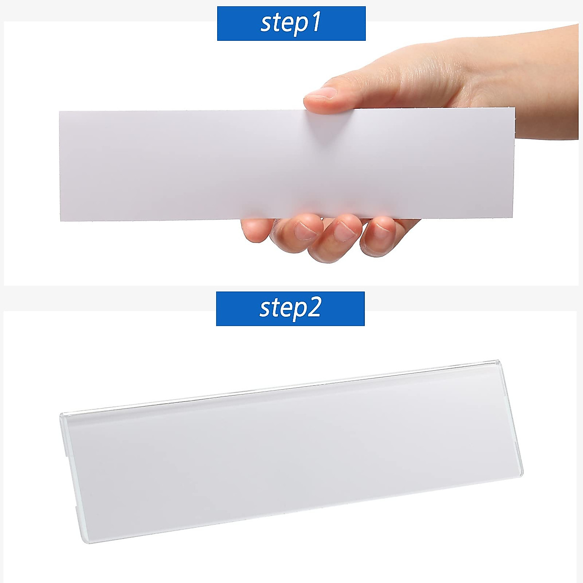 Yexiya Perforated Paper Nameplate Inserts Printable Name Plate Inserts Print or Write Paper Inserts Blank Paper Name Badge Inserts for Business Meetings Corporate Events(30 Pack,8 x 2 Inch)