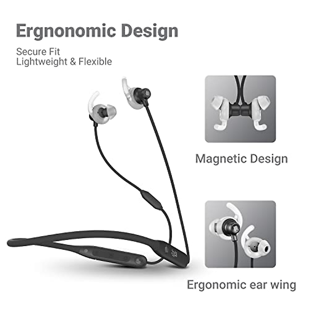 233621 Sense Wireless Earphones with Heart Rate Monitoring Bluetooth Earbuds CVC Noise Reduction Stereo Headphones IPX5 Waterproof in-Ear Headphones for Sport/Workout/Gym/Running(Black)