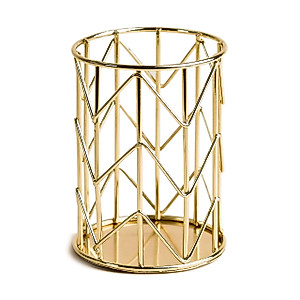 U Brands Pencil Cup, Wire Metal, Gold - 897U06-24